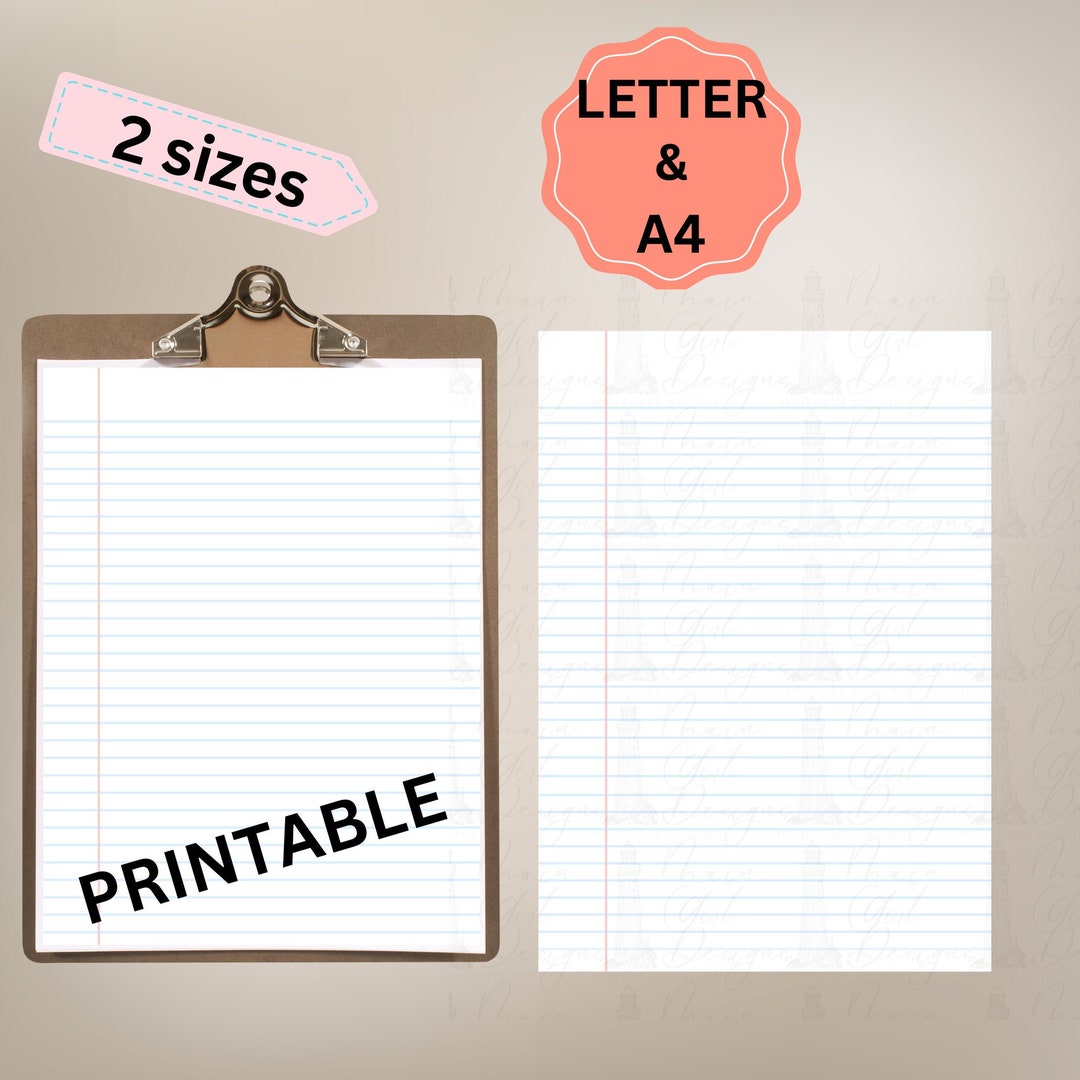 Printable College Ruled Lined Paper Bundle| Lined Paper|a4 Lined Paper ...