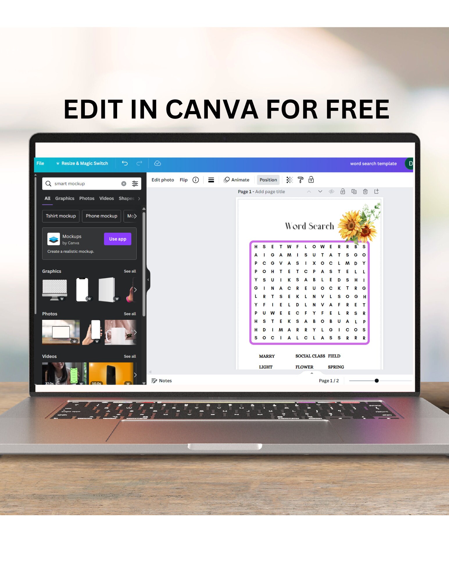 EDITABLE Word Search Template | Canva Editable | Word Search ...