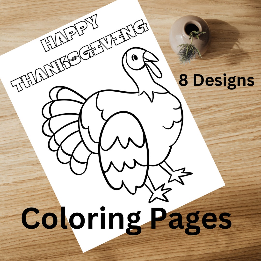 Thanksgiving Coloring Pages | Digital Prints | Kids Thanksgiving - Etsy