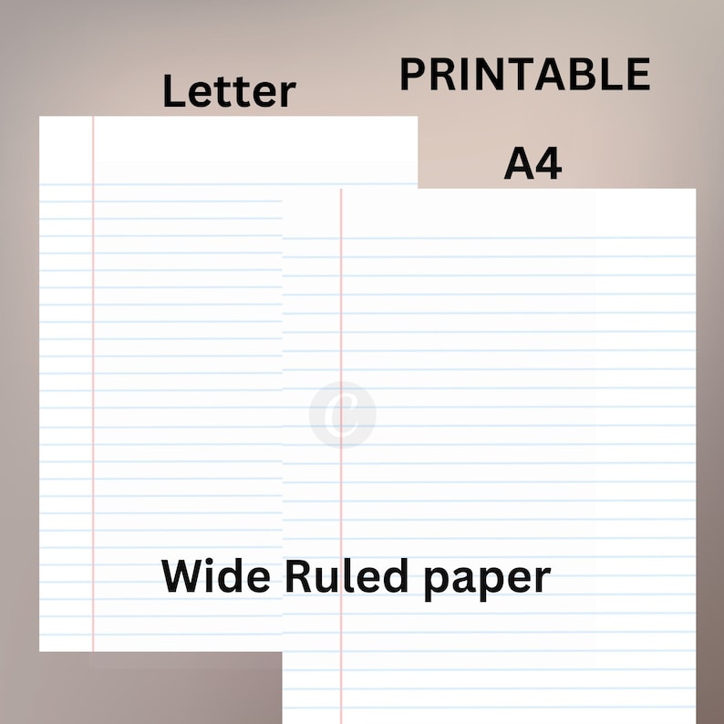 Printable Wide Ruled Lined Paper Bundle| Lined Paper|a4 Lined Paper ...