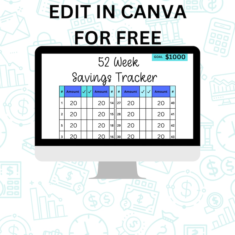 EDITABLE Savings Tracker Editable Savings Tracker Weekly Savings ...