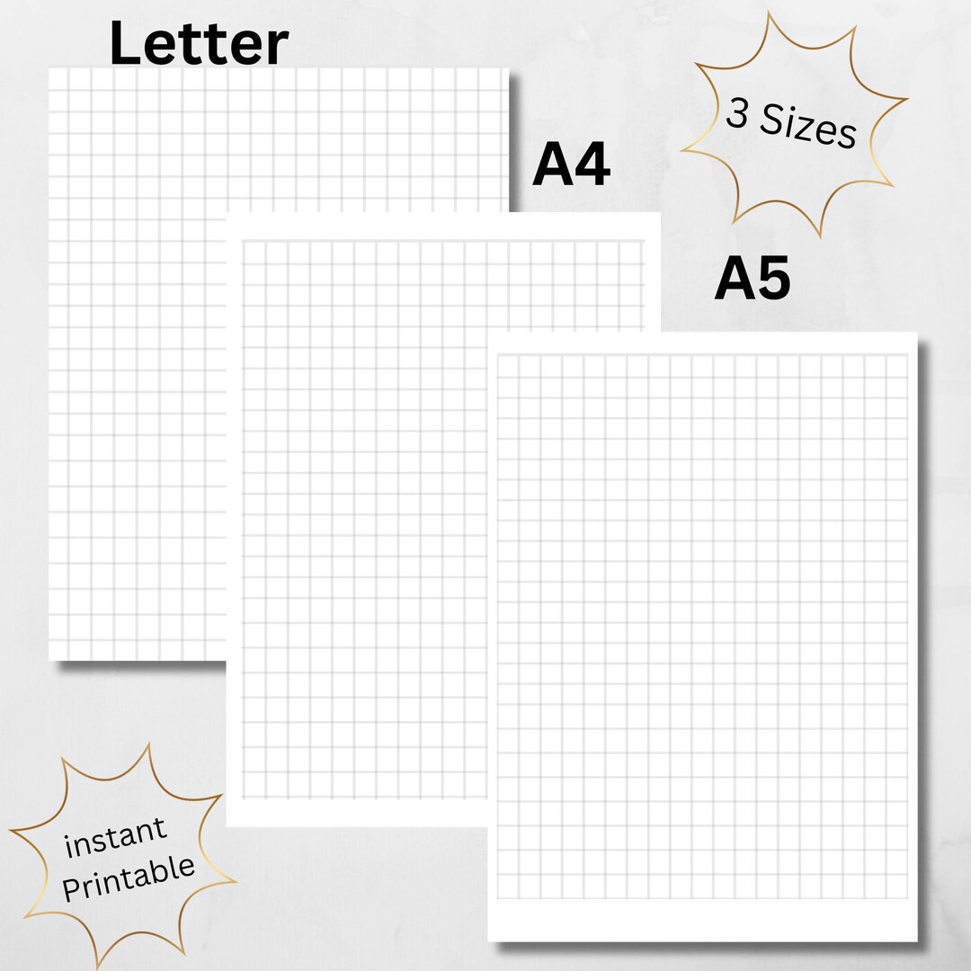 Printable Graph Paper Bundle|graph Grid Paper|a4 Graph Paper|a5 Graph ...