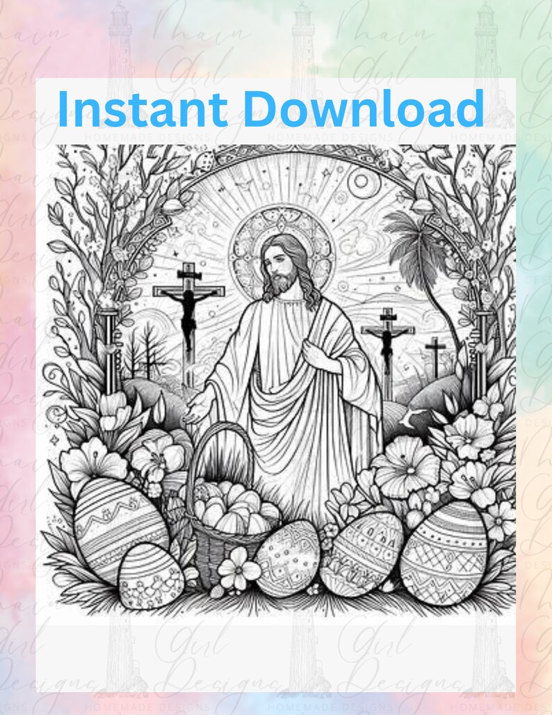 Christian Easter Coloring Pages for Kids (digital Prints) - Etsy