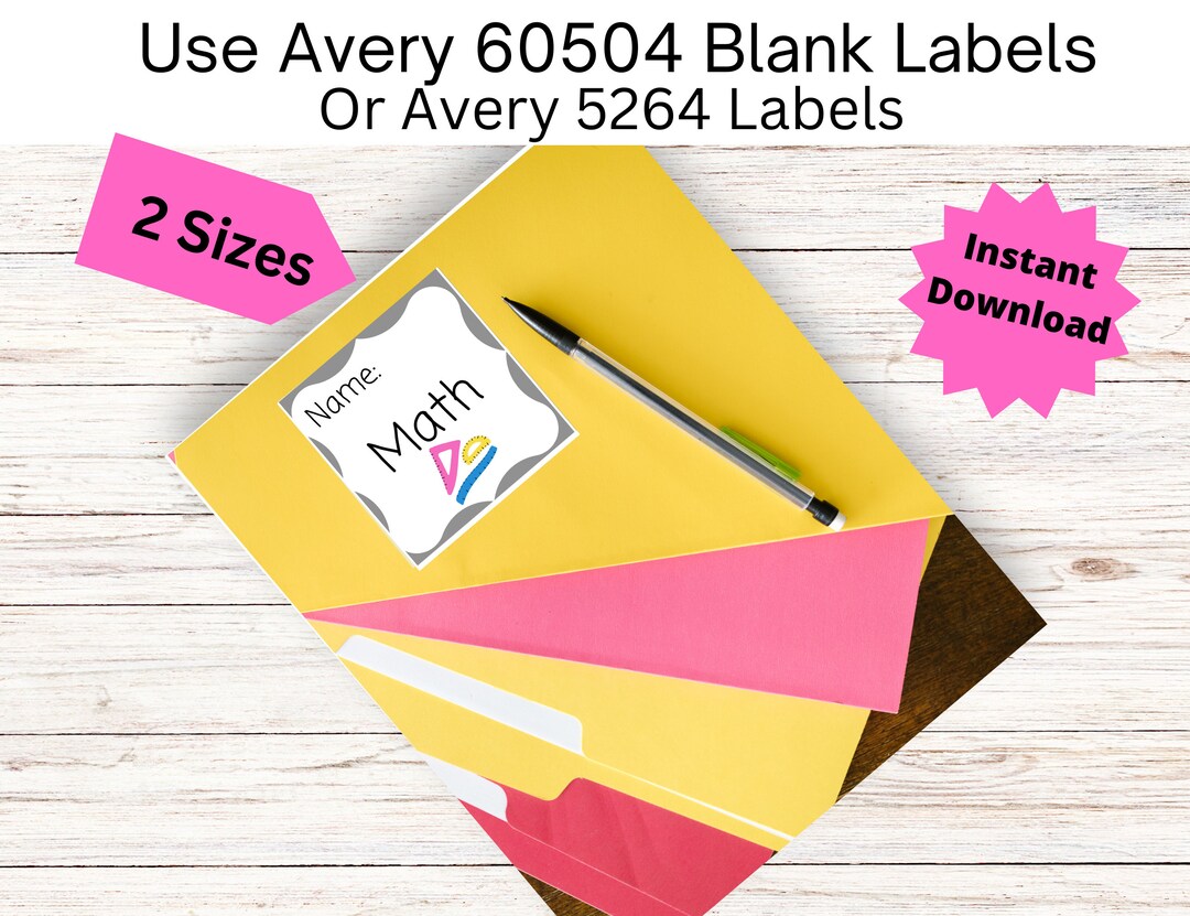 Folder Stickers | School Subject Stickers - Etsy