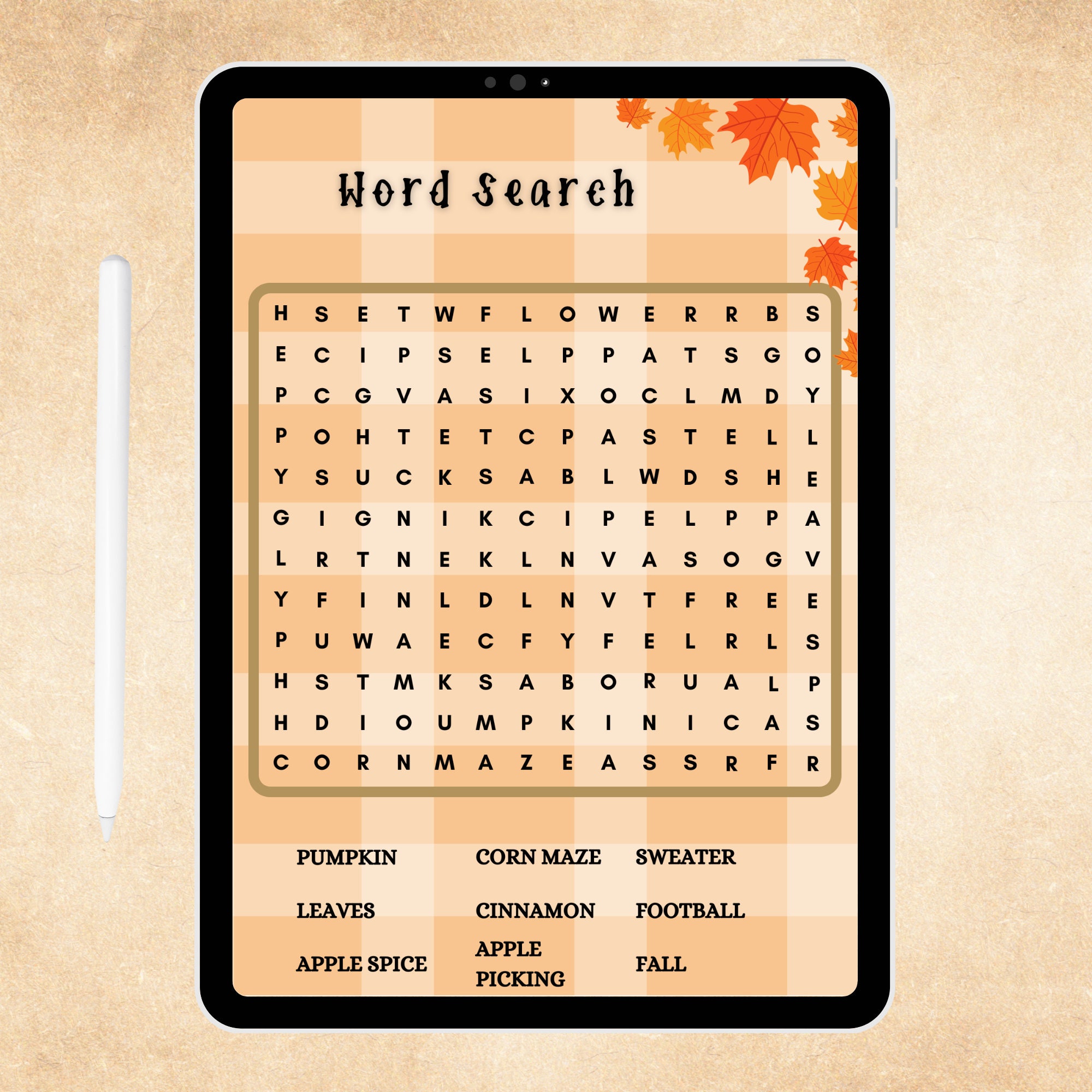 EDITABLE Word Search Template Canva Editable Word Search Fall Word ...