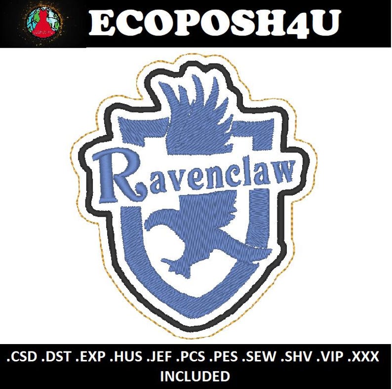 Ravenclaw Crest Hogwarts Harry Potter Embroidery Digital File - Etsy
