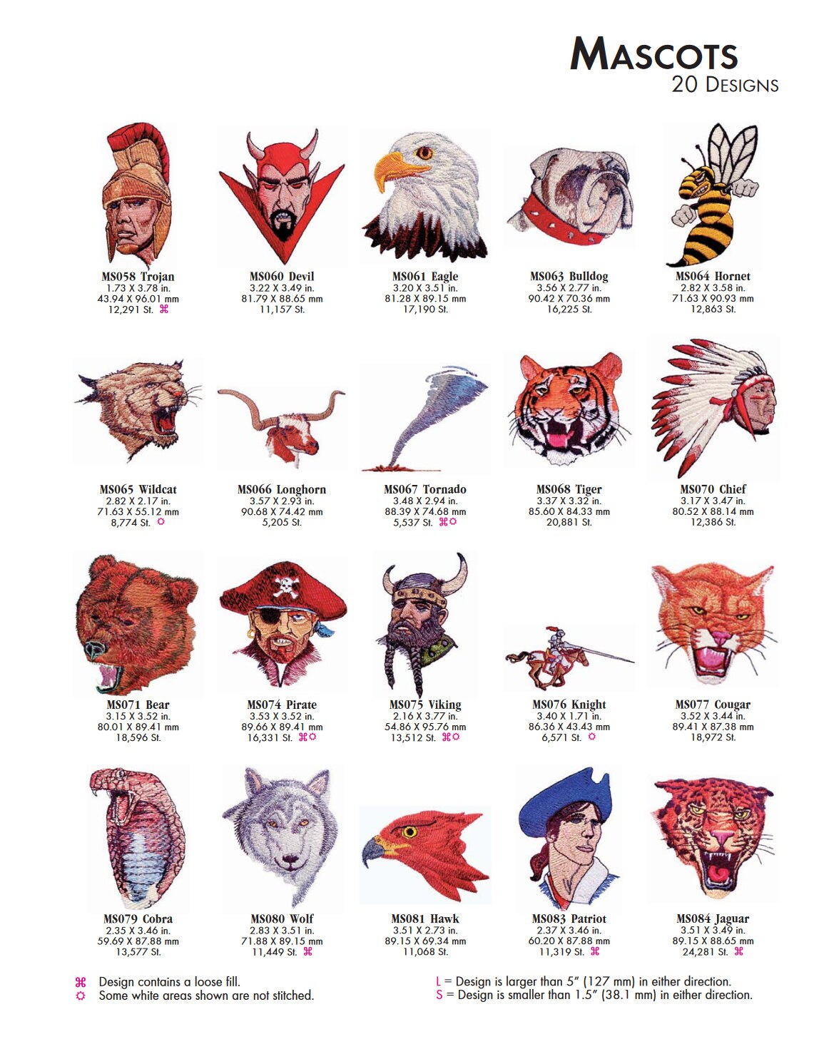 Mascots Embroidery Digital File Pack - Etsy