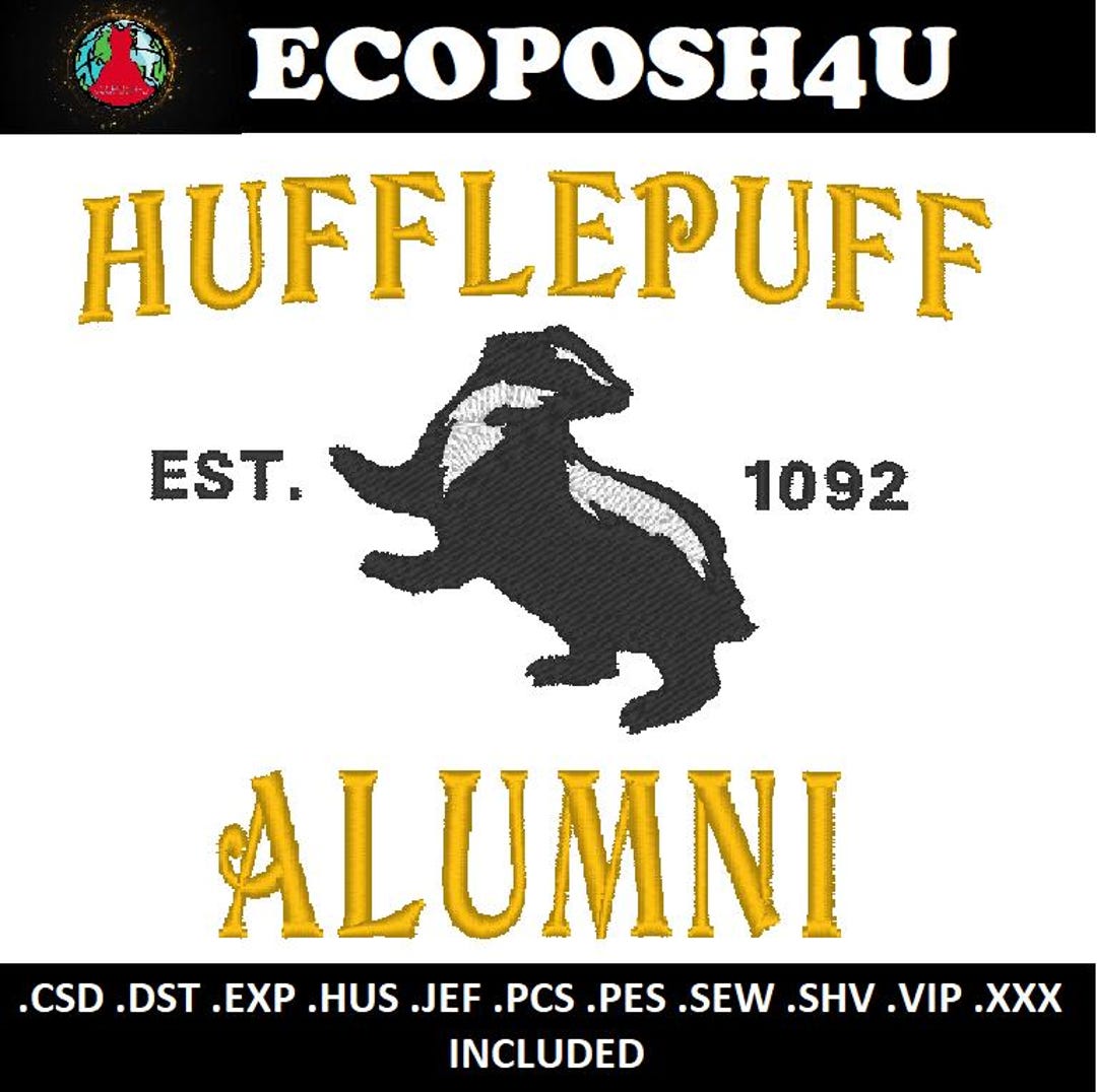 Hufflepuff Alumni Hogwarts Harry Potter Embroidery Digital File - Etsy