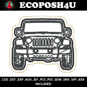 Jeep Embroidery Digital File - Etsy