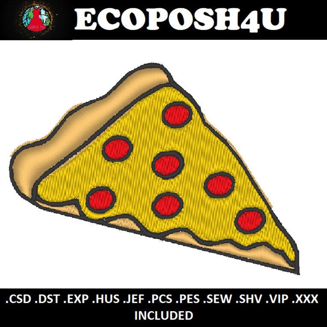 Pizza Slice Embroidery Digital File - Etsy