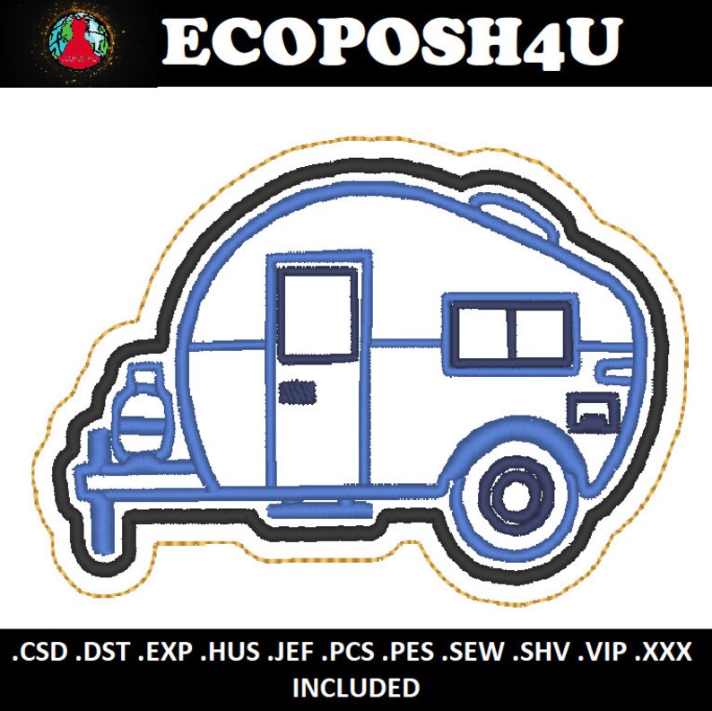 Camper RV Embroidery Digital File - Etsy