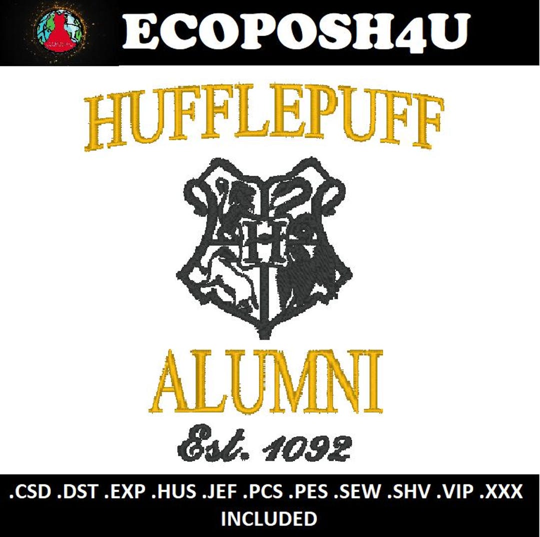 Hufflepuff Alumni Hogwarts Crest Harry Potter Embroidery Digital File ...