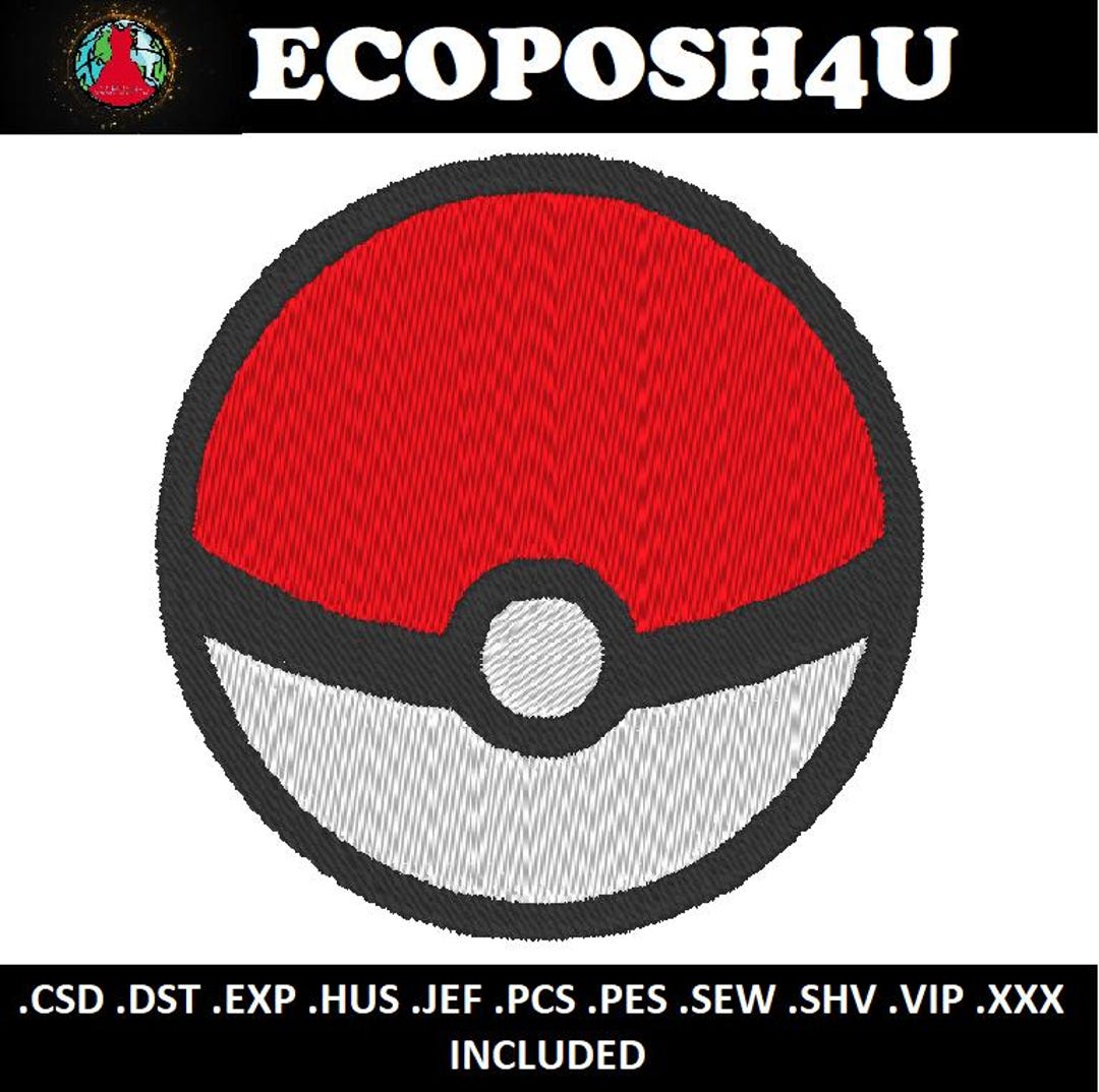 Pokeball Embroidery Digital File - Etsy