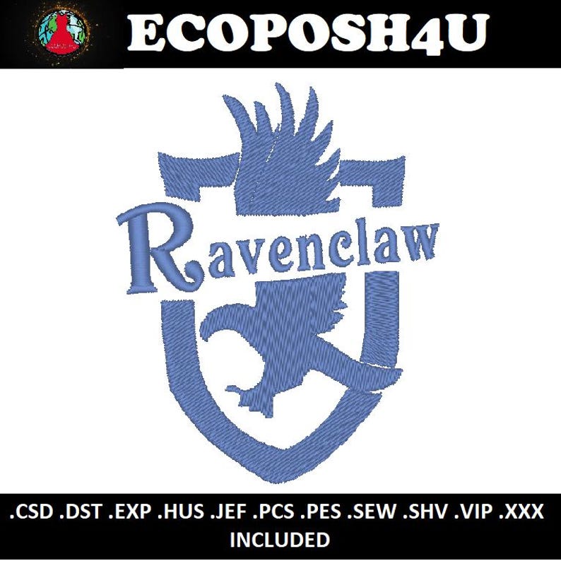 Ravenclaw Crest Hogwarts Harry Potter Embroidery Digital File - Etsy