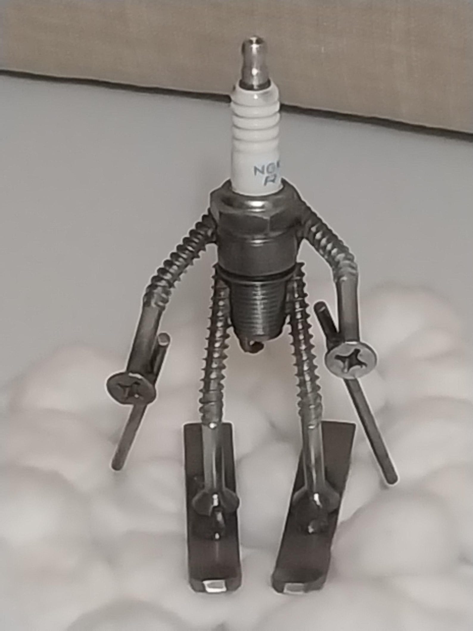 Skier Figurine Welded Upcycled Spark Plug Metal Spark Plug Art Gift ...