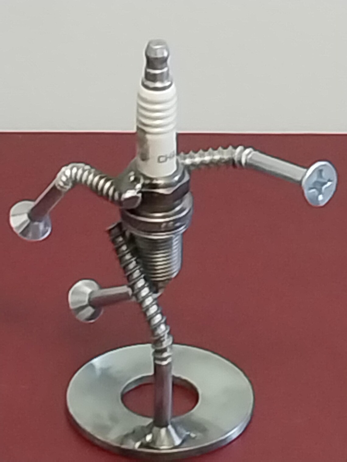 Upcycled Spark Plug Runner Figurine: Welded Metal Art - Etsy