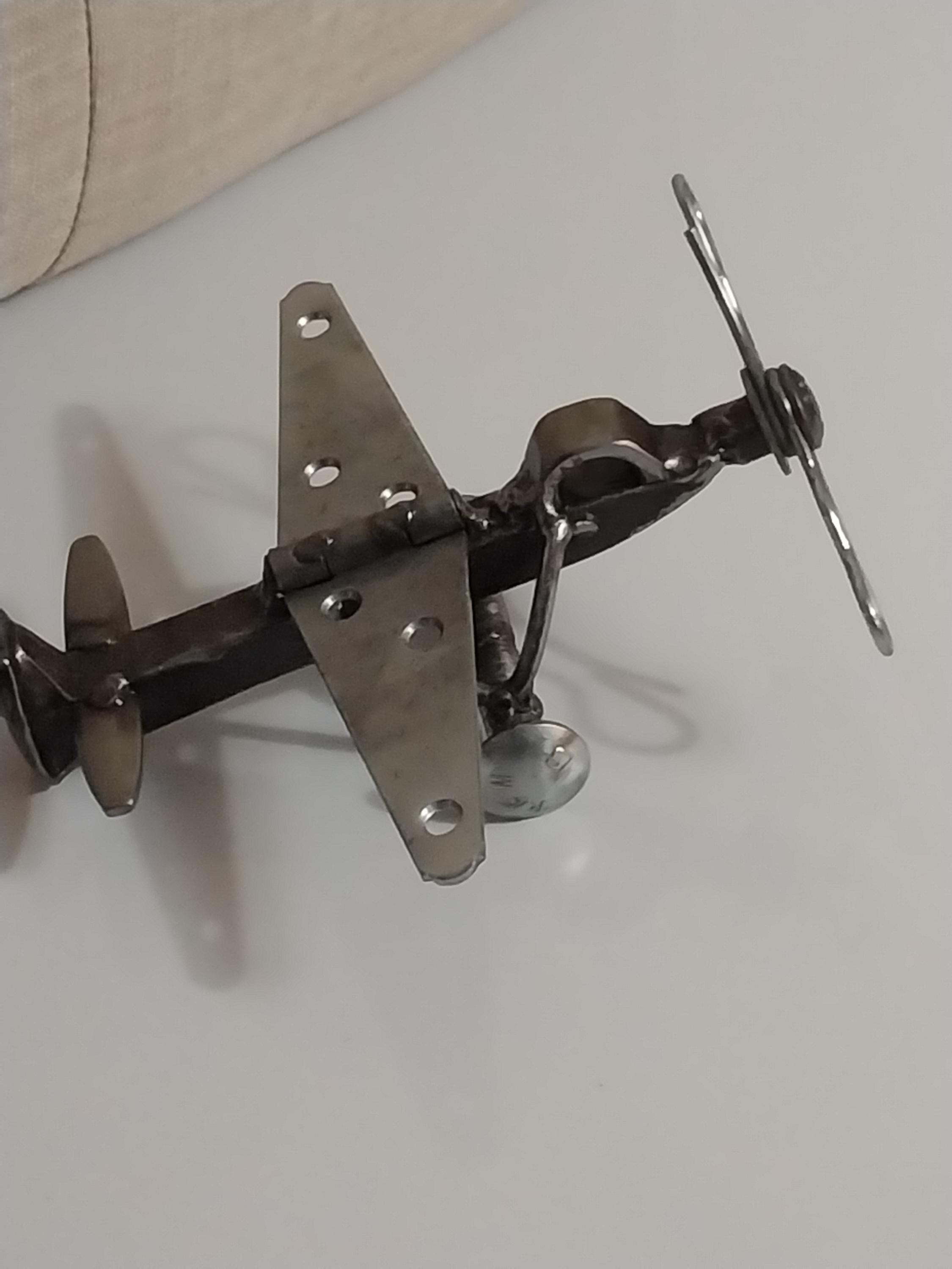 Airplane Upcycled Railroad Spike Scrap Metal Welded Airplane Gift ...