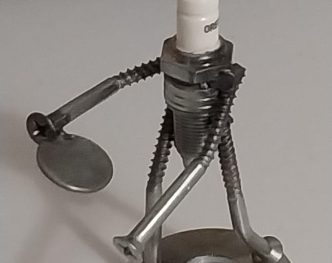 Upcycled Spark Plug Disc Golf Figurine: Metal Art Sculpture - Etsy