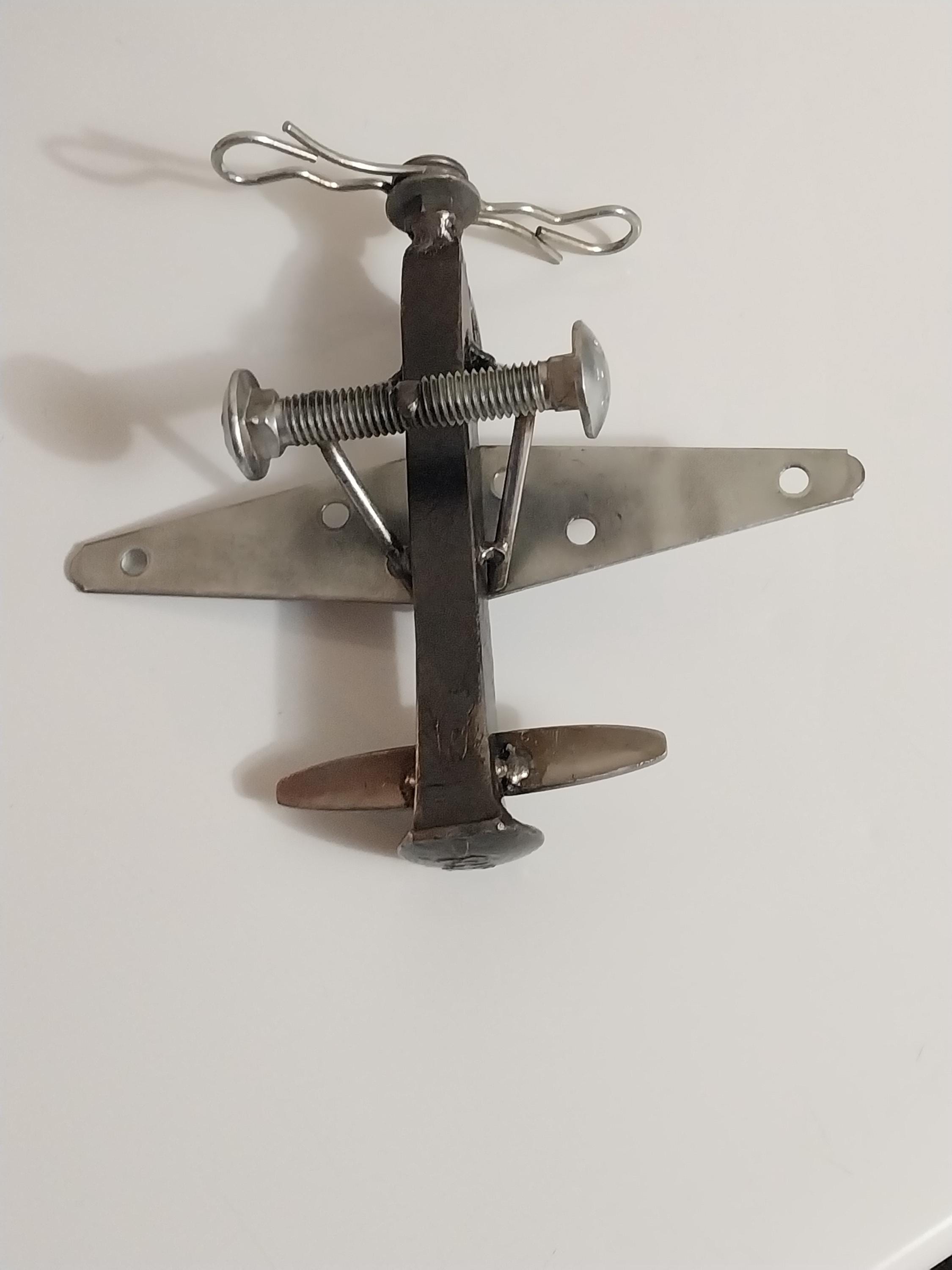 Airplane Upcycled Railroad Spike Scrap Metal Welded Airplane Gift ...