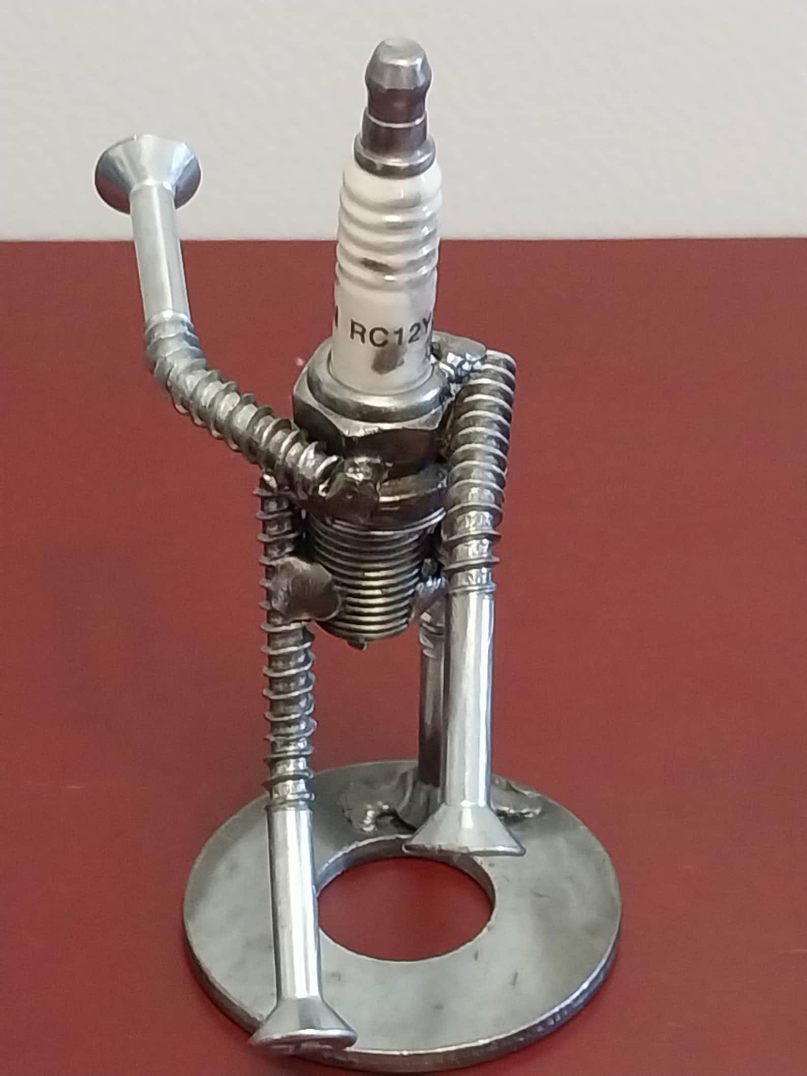 Upcycled Spark Plug Runner Figurine: Welded Metal Art - Etsy