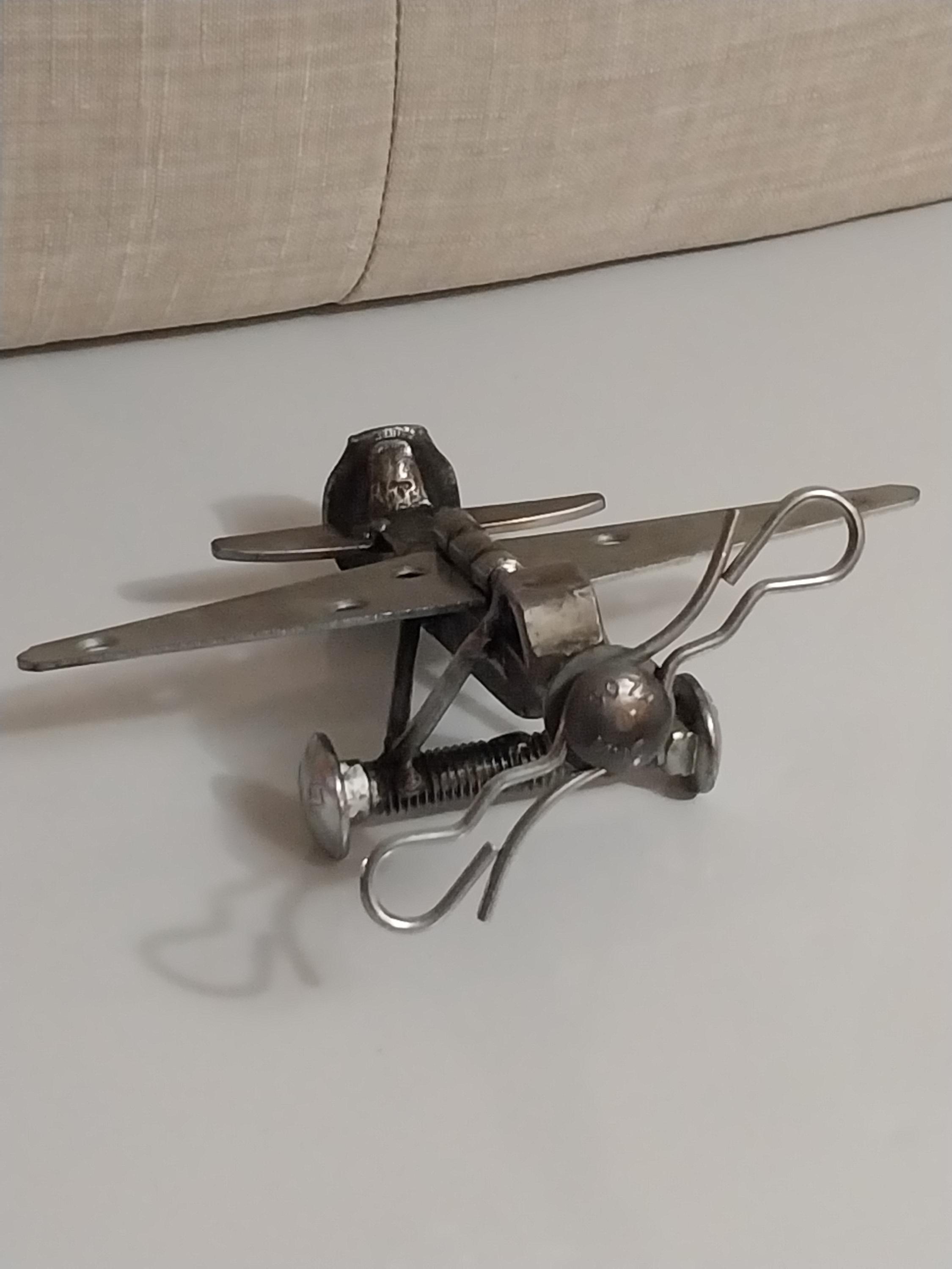 Airplane Upcycled Railroad Spike Scrap Metal Welded Airplane Gift ...