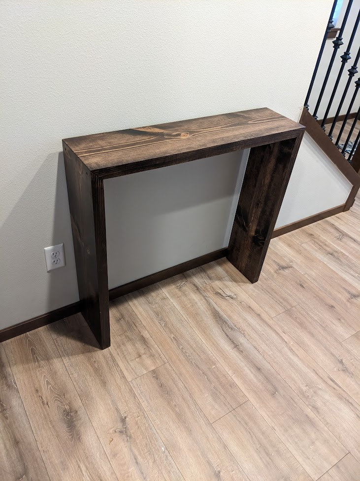 Console Table, Waterfall Table, Dark Finish, Entry Way Table - Etsy