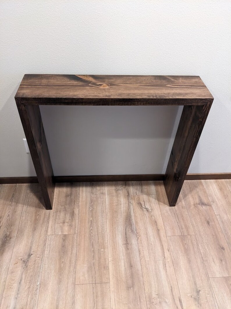 Console Table, Waterfall Table, Dark Finish, Entry Way Table - Etsy