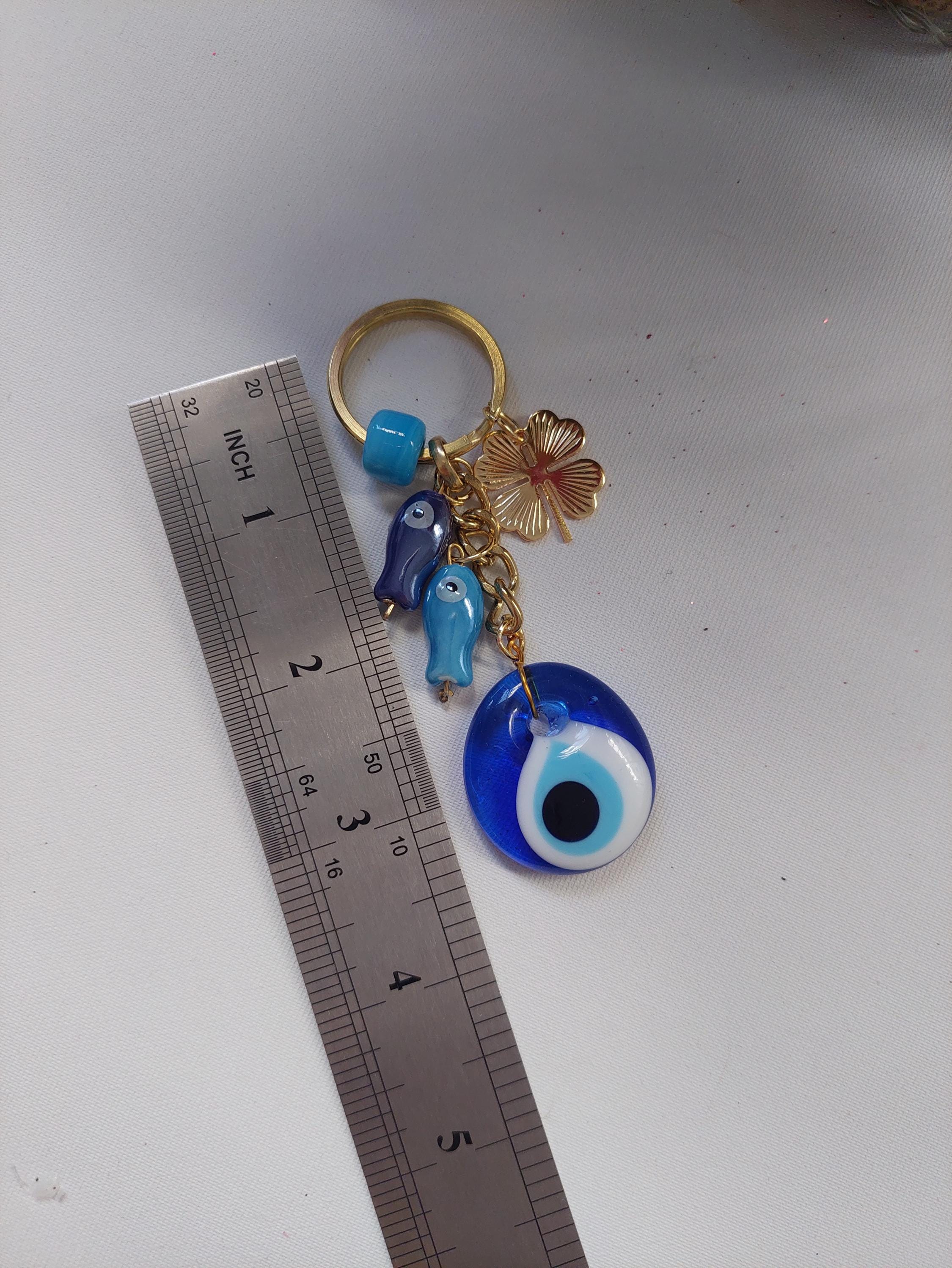 Personalized Evil Eye Keychain, Goodluck and Protection Glass Eye ...
