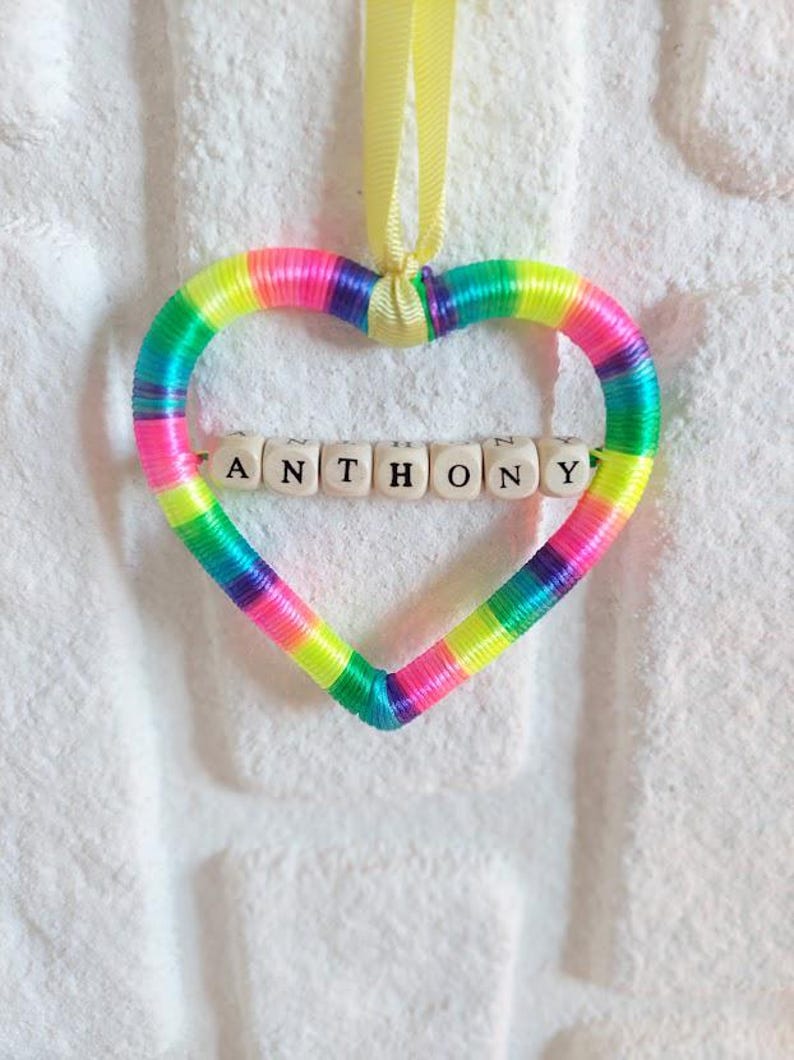 Personalized Macrame Heart Hanging , Macrame Heart Decor, Customized ...