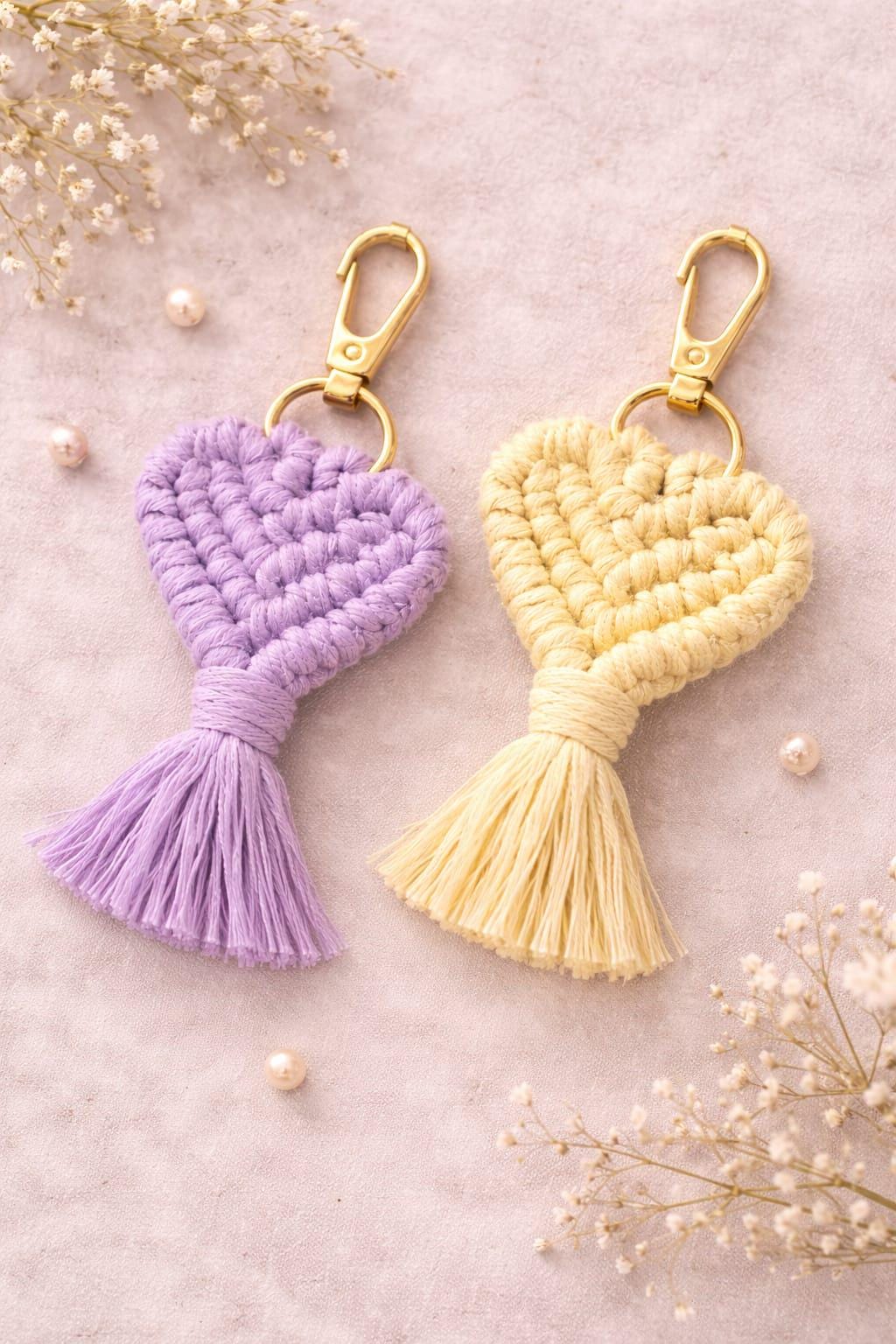 Digital Download Video& Pdf Macrame Heart Keychain, Macrame Bag Charm ...