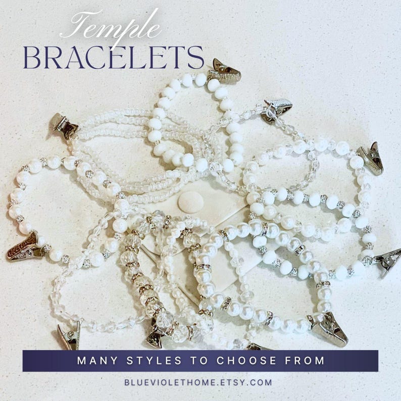 LDS Women’s Temple Kit With White Temple Bracelet and Quiet Mint Pouch ...