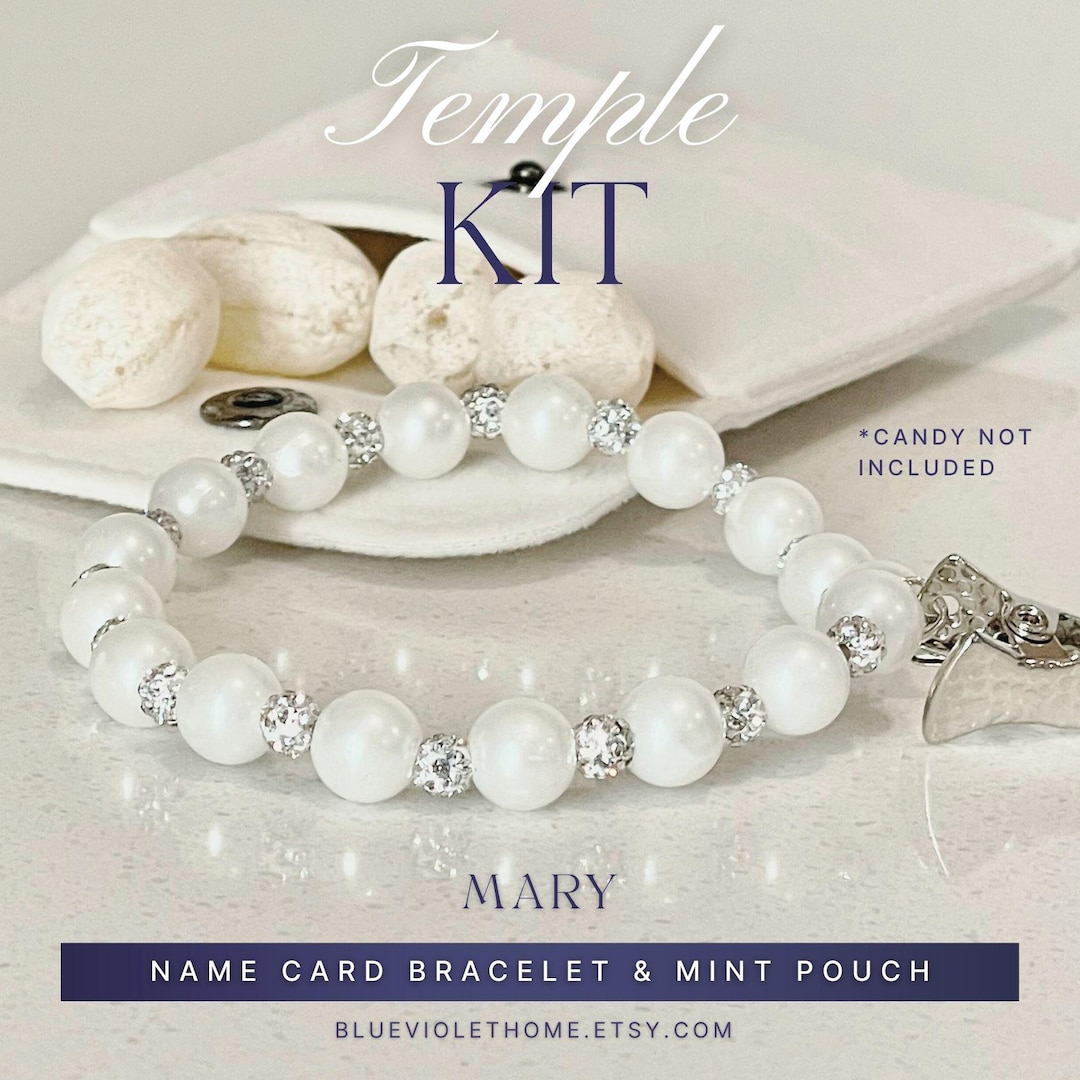 LDS Women’s Temple Kit, White Temple Bracelet and Quiet Mint Pouch, 10 ...