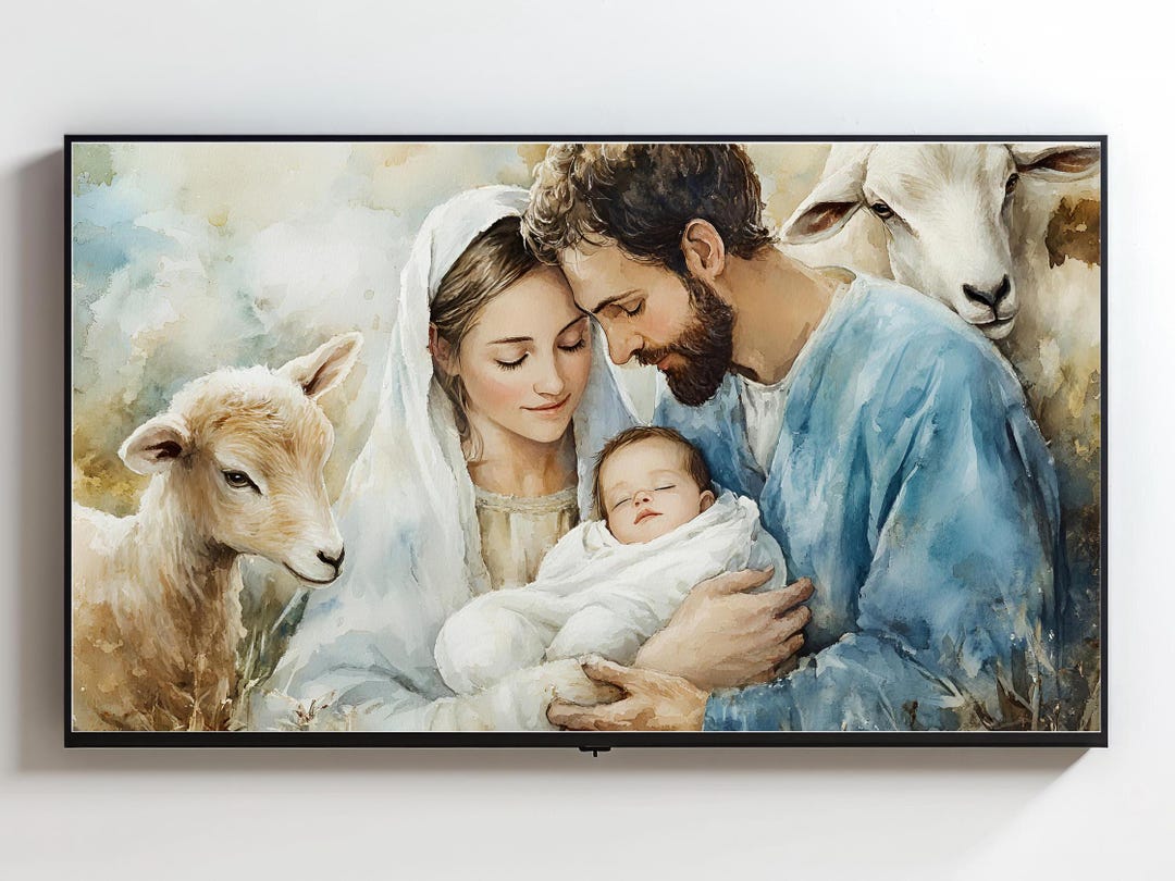 Watercolor Nativity - Frame TV Art L Digital Art Download for TV L Art ...