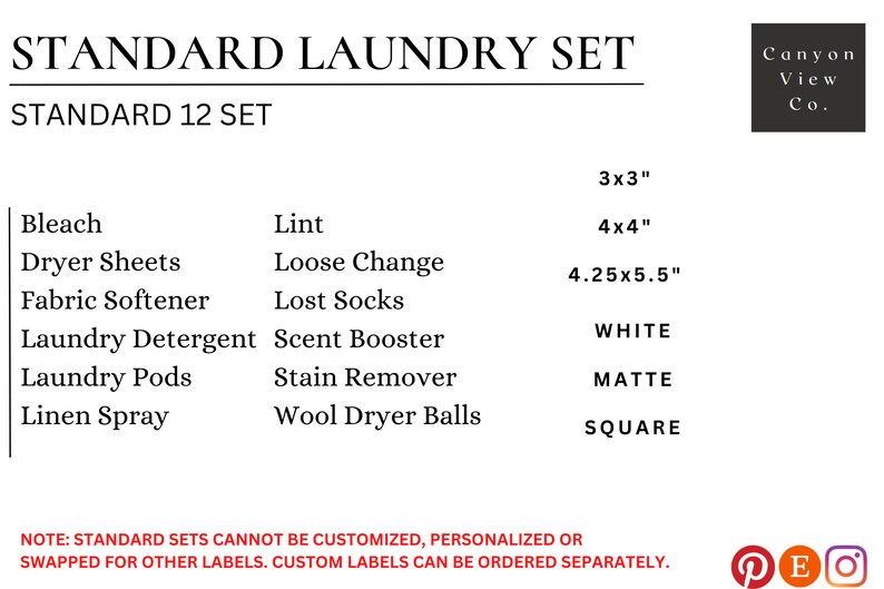 Laundry Labels (minimal Design) • Water Resistant • Custom Laundry ...