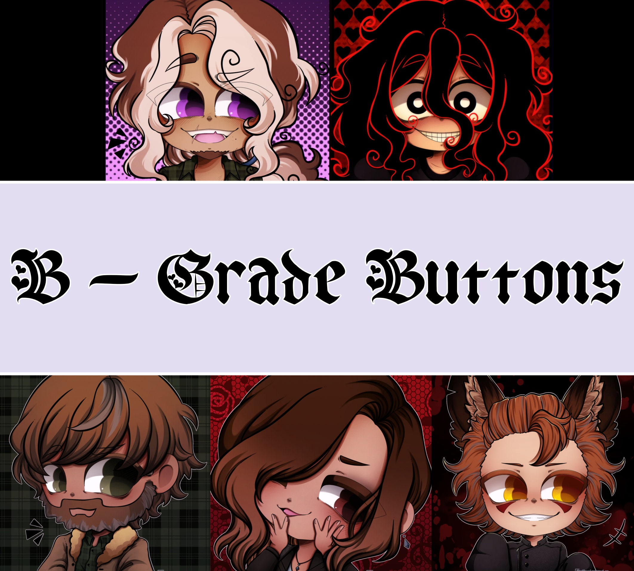 B-grade Buttons BTD, TPOF, John Doe, Tate Frost - Etsy