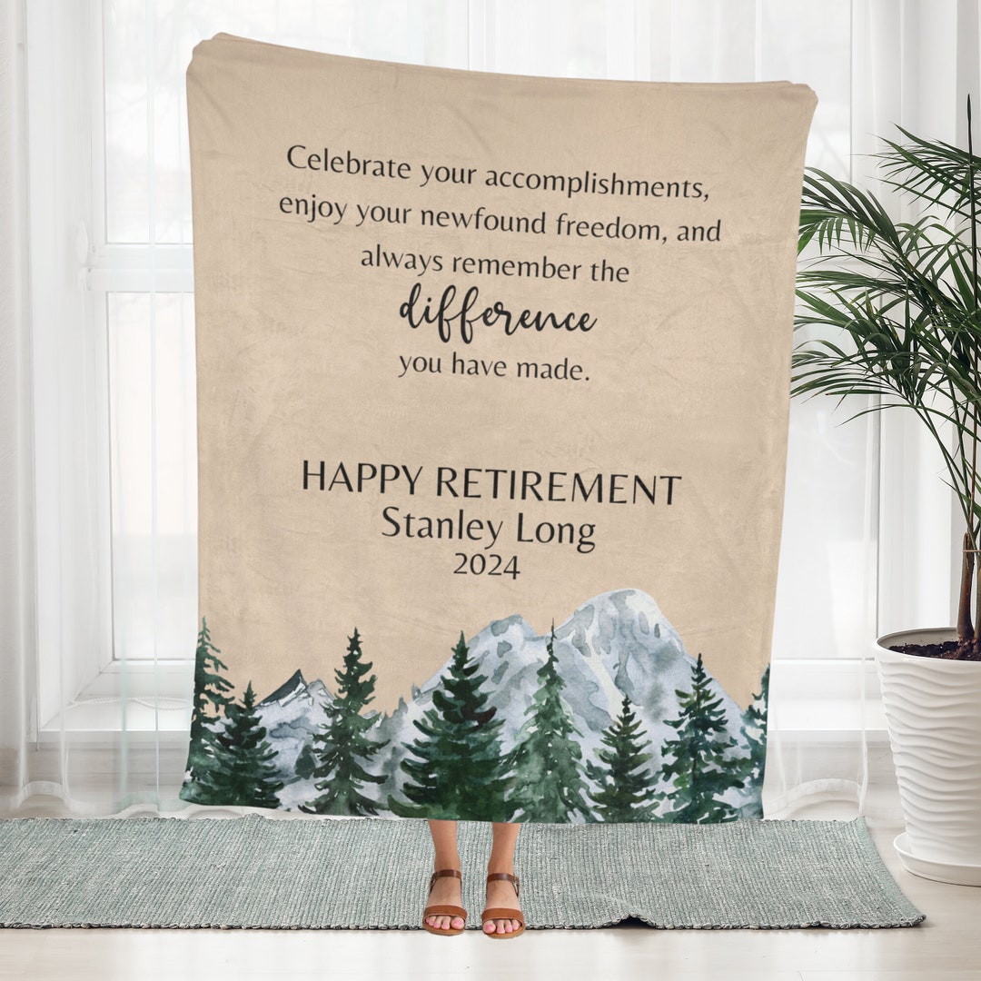 Personalized Blanket for Retirement Gift for Him Coworker Retirement ...
