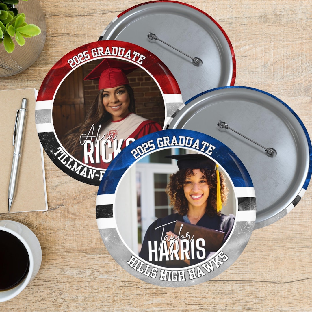 2025 Graduation Photo Button Pins High School Graduation Gift for ...