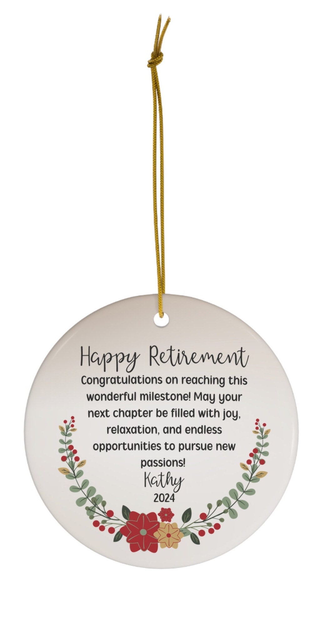 Personalized Retirement Ornament for Retiring Boss Coworker Gift for ...