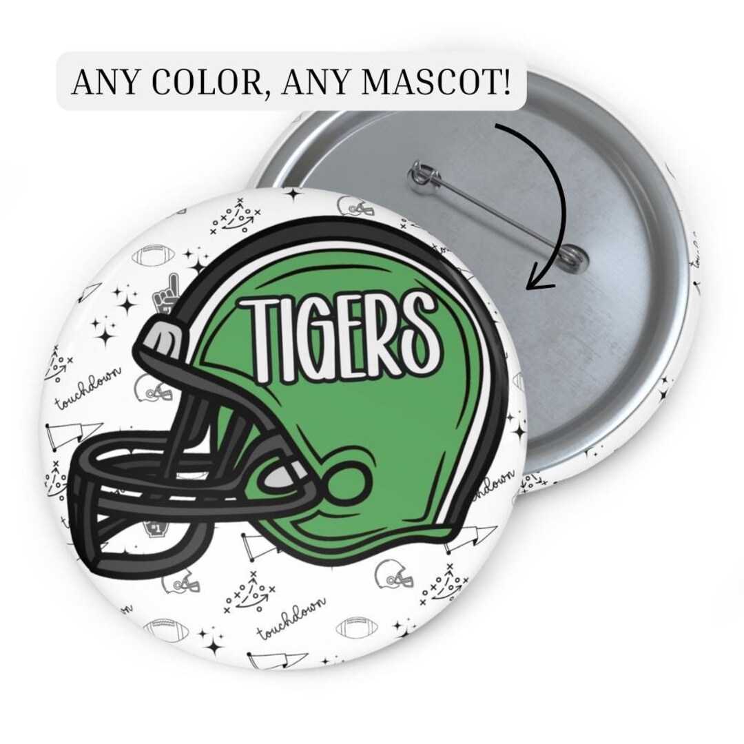 Custom Football Button Pin Team Colors Mascot Button Senior 2025 Little ...