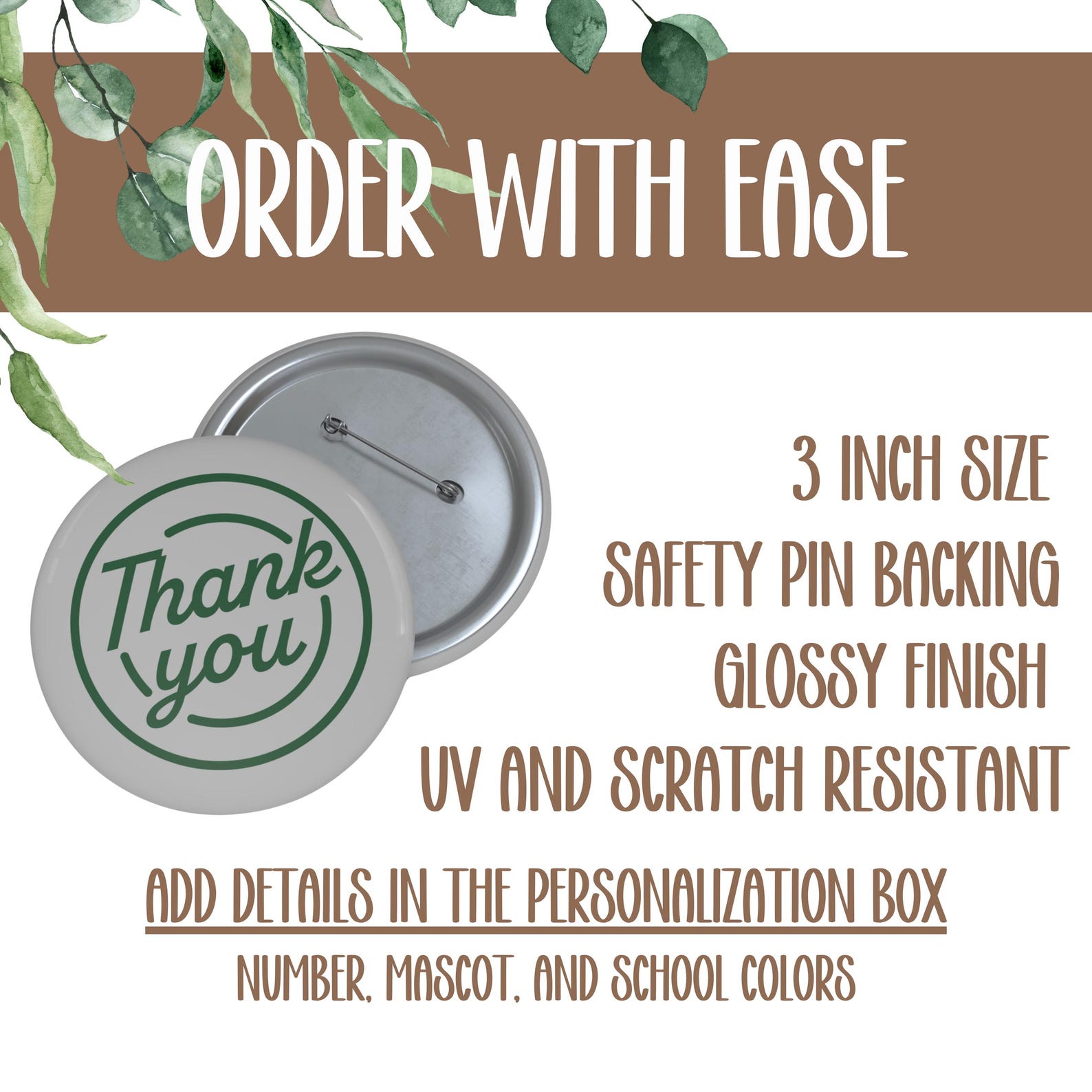 Custom Spirit Button Football Button Pin Team Colors Mascot Button ...