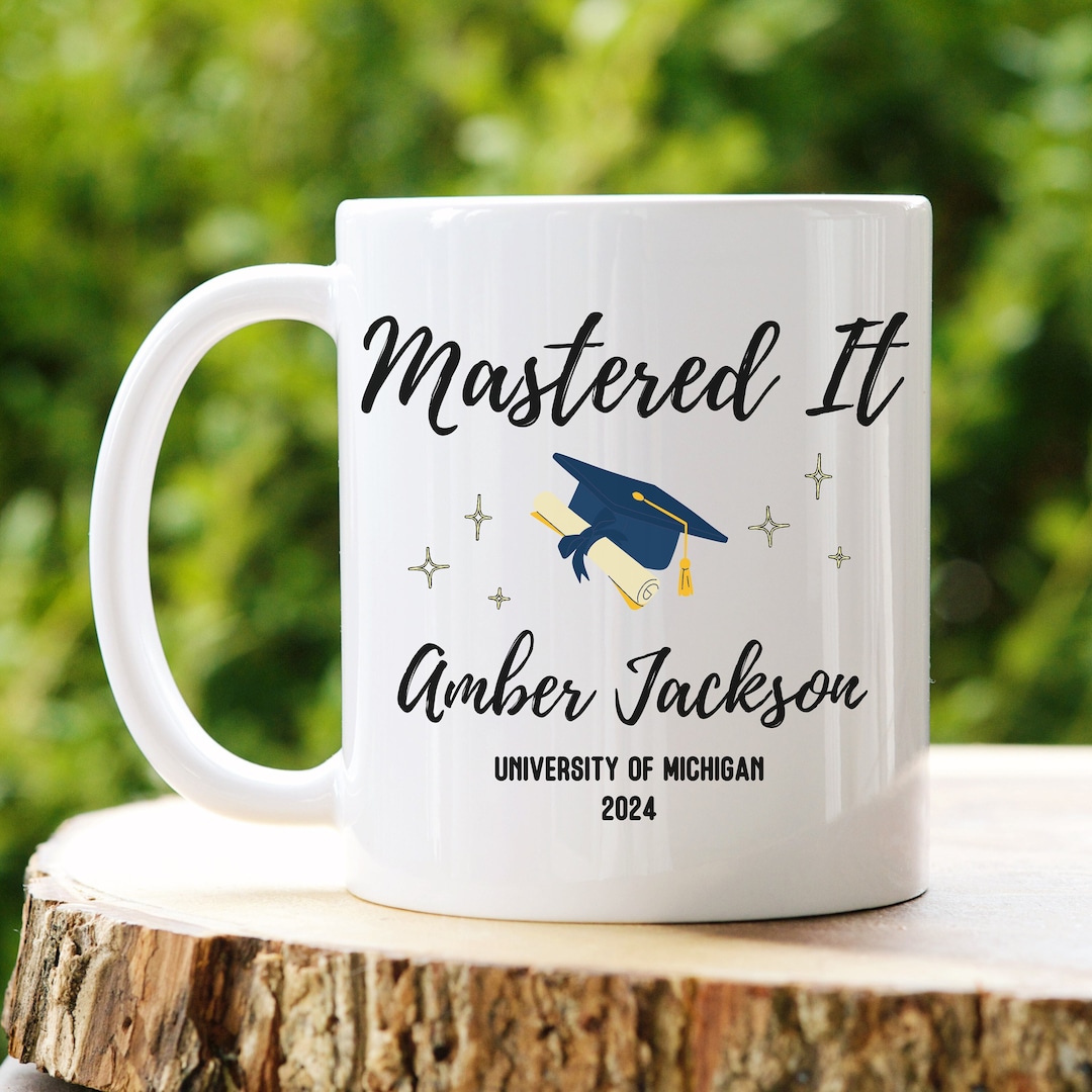 Masters Degree Mug Graduation Gift for Her or Him Graduate 2024 Coffee ...
