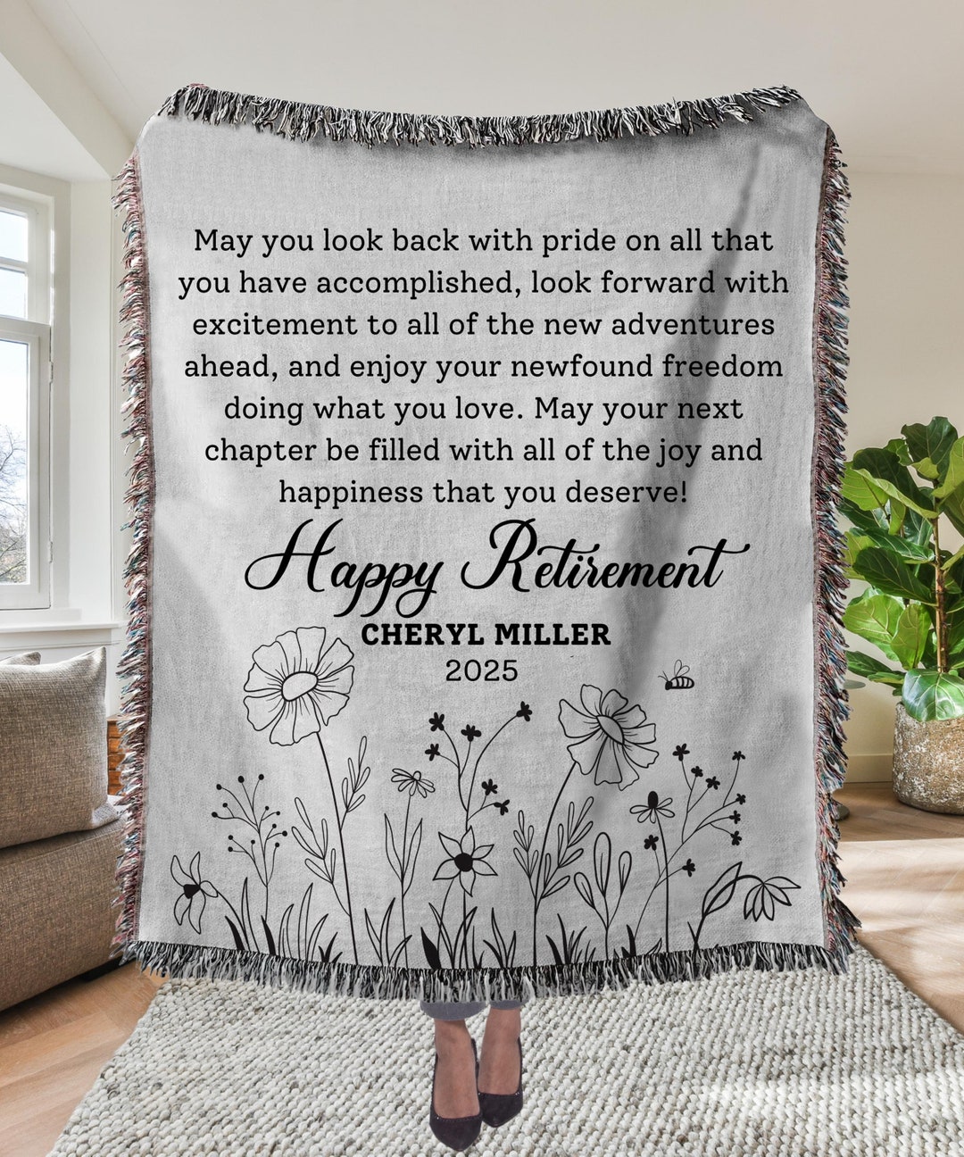 Personalized Retirement Blanket for Women Gift for Coworker Farewell ...