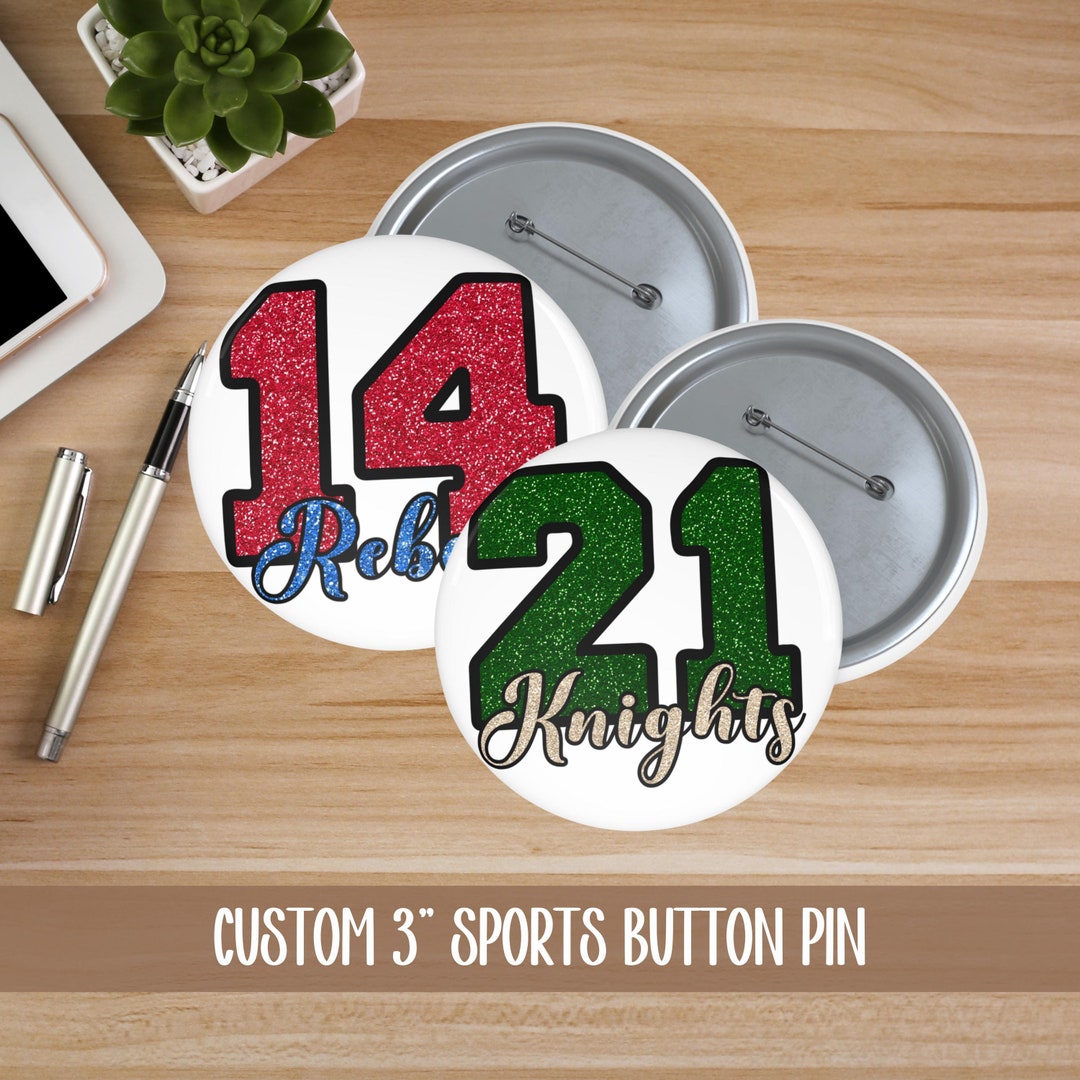 Custom Spirit Button Football Button Pin Team Colors Mascot Button ...