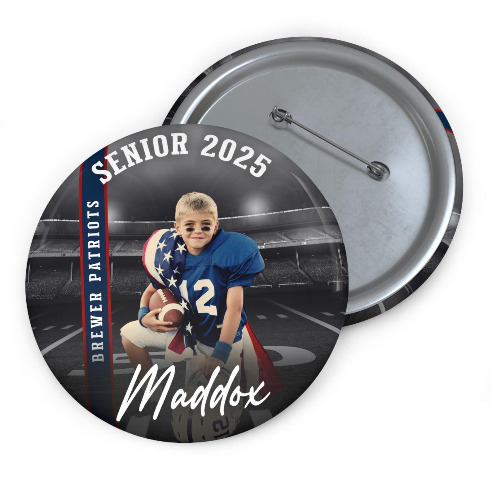 Senior Mom Button Pin Spirit Button Senior 2025 Little League Photo for ...
