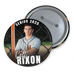 Custom Photo Pin Football Softball Senior Year Sports Photo Pin Spirit ...