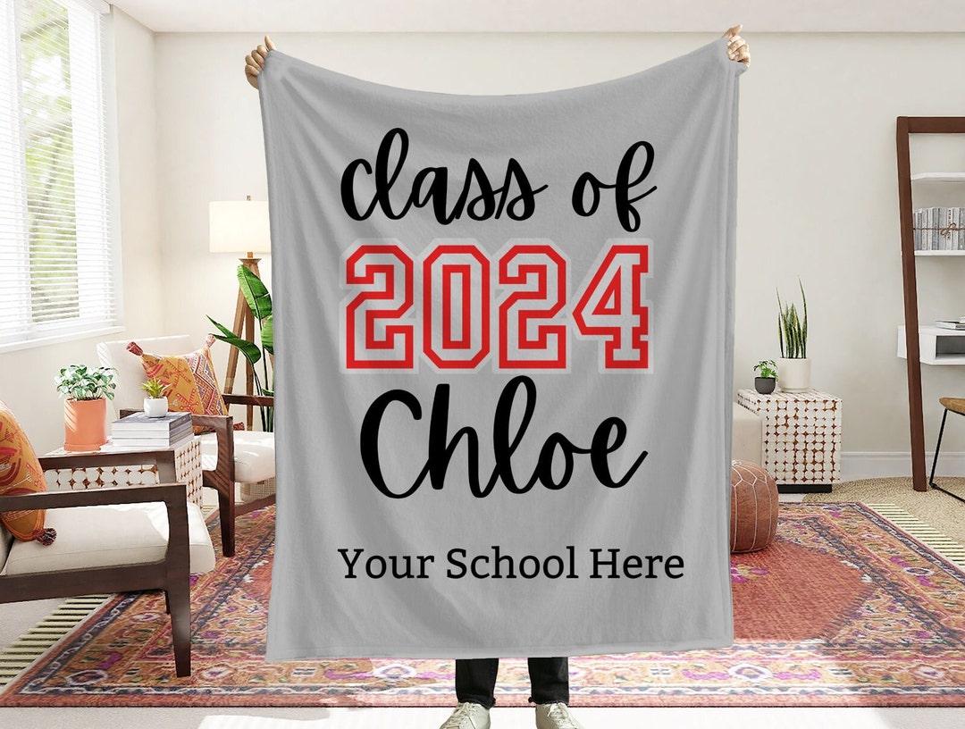 Senior 2024 Custom Blanket Graduation Gift Personalized Senior Year ...