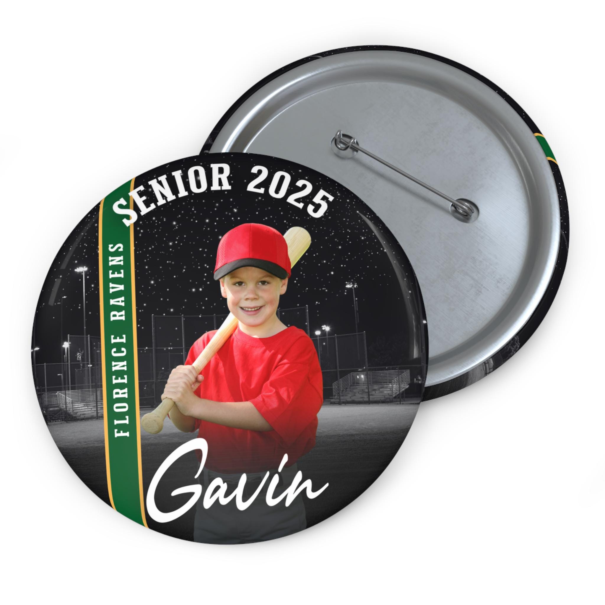 Senior Mom Button Pin Spirit Button Senior 2025 Little League Photo for ...