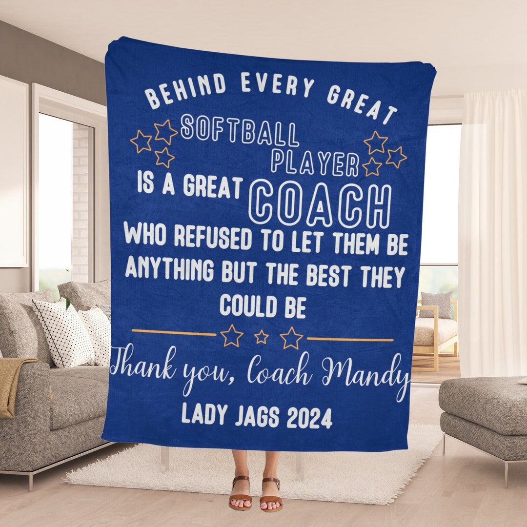 Softball Coach Gift Blanket for Coach Appreciation End of Season Gift ...