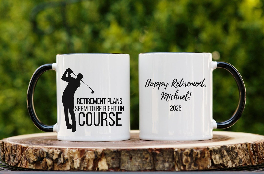 Personalized Retirement Mug for Men Golfing Coffee Cup for Retiring ...