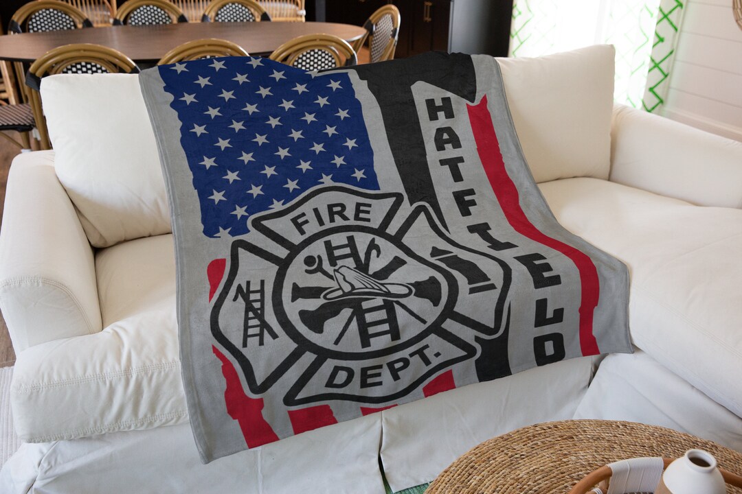 Fireman Blanket Fire Academy Graduation Gift Idea Personalized US Flag ...